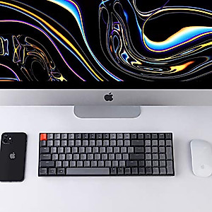 Keychron K4 96% Layout 100 Keys Wireless Bluetooth 5.1/Wired USB Mechanical Gaming Keyboard with Gateron G Pro Blue Switch RGB Backlight N-Key Rollover for Mac Windows PC-Version 2