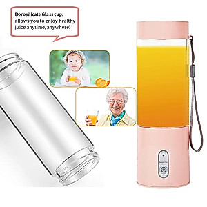 Portable Blender, Blender for Shakes and Smoothies, Personal Blender, battery operated blender, 500ml double cups with Interchangeable Lids with 6 Blades for Kitchen Breakfast ,Traveling, Outdoor, Gym, Office