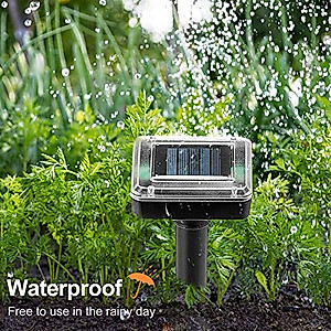 Aogist 1 Upgrade Mole, Ultrasonic Animal Waterproof Outdoor Solar Powered Gopher and Vole Chaser Humane Repel-pesticides, 4 Pack, Black, 4 Count