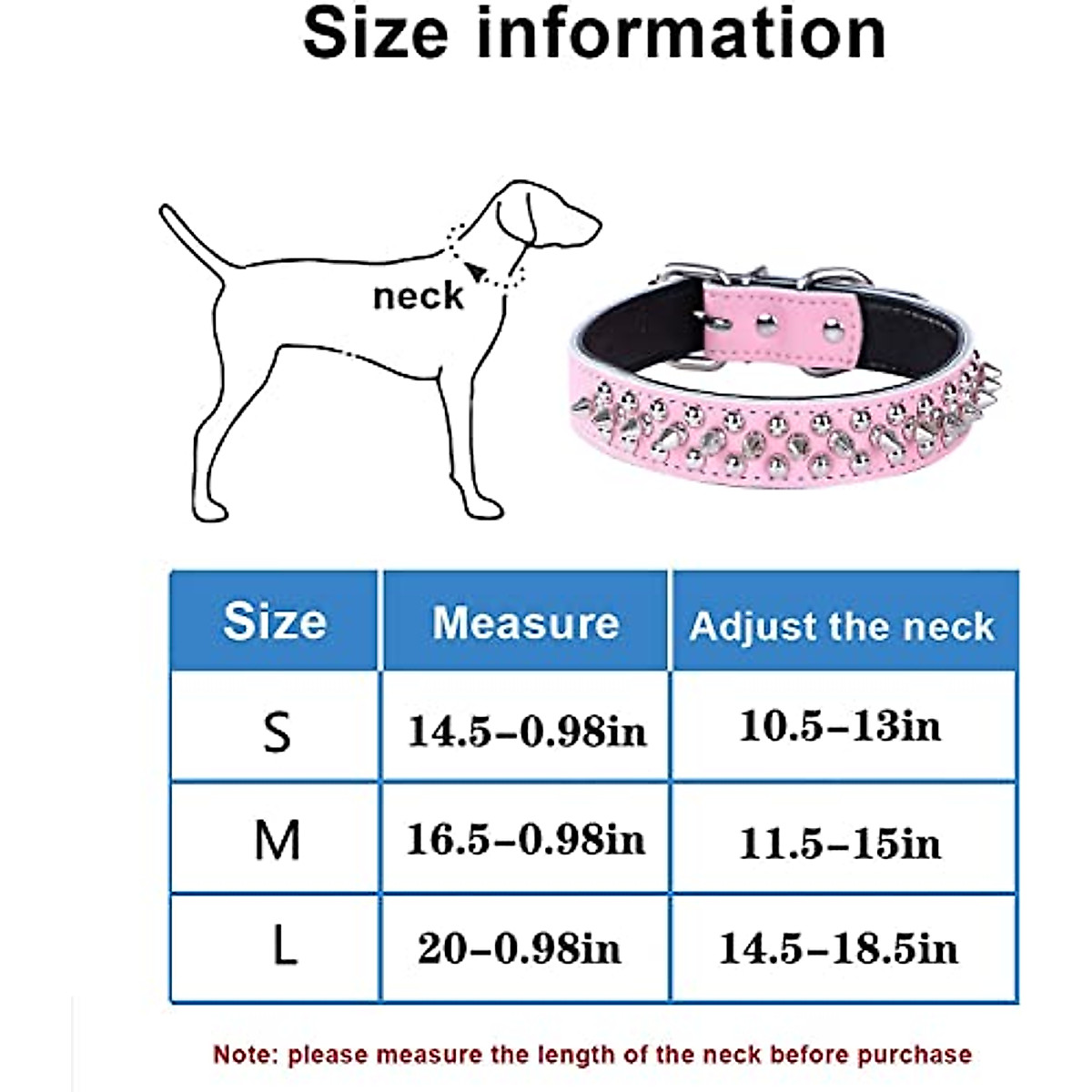 Serijoars Adjustable Genuine Leather Spiked Studded Dog Collars for Small Medium Large Pets /Pit Bull/Bulldog/Pugs/Husky (L, Brown2)