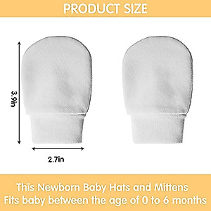 12 Pairs Newborn Baby Mittens Infant Toddler Gloves No Scratch Mittens Gloves for 0-6 Months Baby Boys Girls (Light Blue, White, Gray, Navy Blue, Black, Black-Gray, Cute)