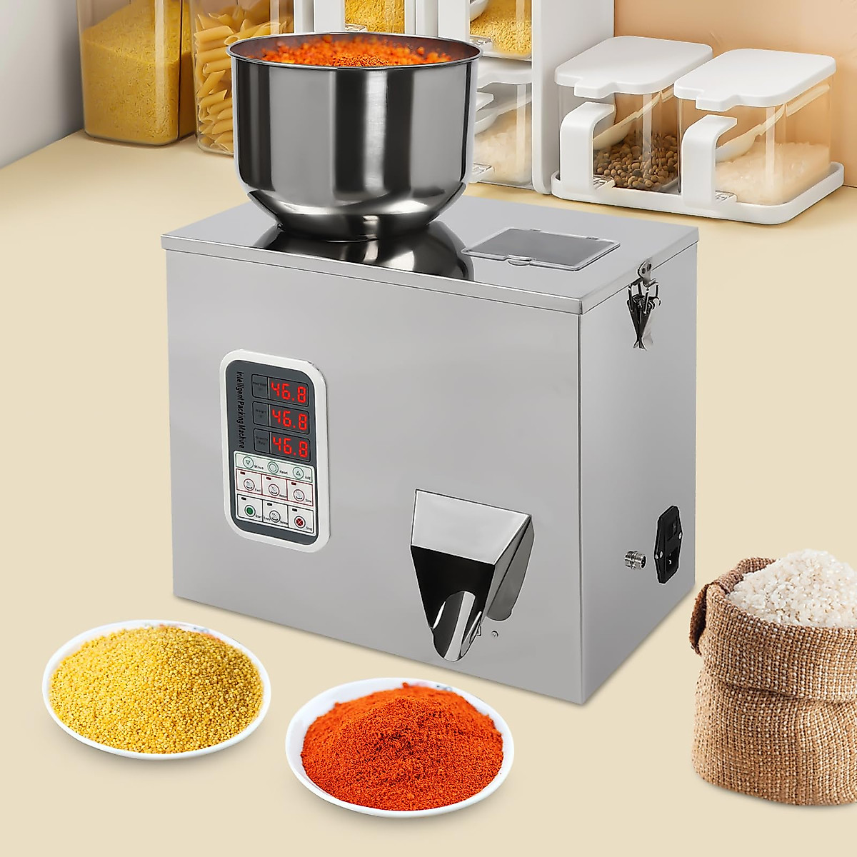 Powder Filling Machine,1-100g Automatic Filling and Packing Machine,2-5s/Bag Glitter Filling Machine,0.047-0.79 in Particle Weighing Automatic Filler (1-100g)