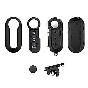 AUTOXBERT 3 Button Remote Car Key Shell Fob Case for Fiat 500 Abarth Panda Punto Bravo 2 Ducato Tipo Doblo 500x 500l 500e Freemont Boxer Relay Ypsilon Delta Musa Auto Uncut Blade
