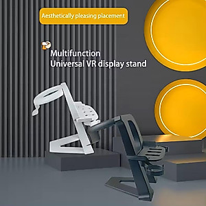 TNE VR Stand Headset and Controller Display Holder Mount Station for Quest Pro, Quest 2 and Rift S Virtual Reality Gaming System (Black)