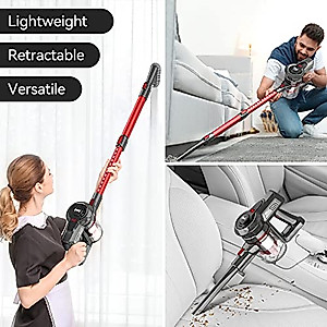 INSE Cordless Vacuum Cleaner, 6-in-1 Powerful Stick Vacuum, Rechargeable Vacuum Cleaner with 2200m-A-h Battery Up to 45 Mins Runtime, Lightweight Handheld Vacuum for Home Hard Floor Carpet Pet Hair
