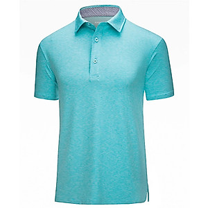 Polo Shirts for Men Short Sleeve Shirts Golf Shirts for Men Casual Shirts Summer T-Shirts Work Shirts for Men Quick Dry Shirts Outdoor Polo Shirt Water Blue