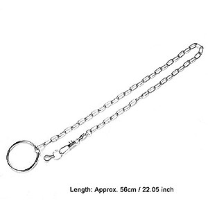 ViaGasaFamido Bird Leash, Stainless Steel Bird Foot Chain with Ring Parrot Ankle Foot Ring Anti-bite Outdoor Flying Training Rope(Grey Parrot)