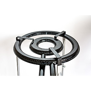 Castevia Paella Pan Enamelled + Paella Gas Burner and Stand Set - Complete Paella Kit for up to 13 Servings (Nonstick)