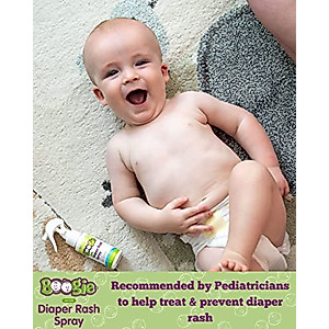 Diaper Rash Cream Spray by Boogie Bottoms, Travel Friendly No-Rub Touch Free Application for Sensitive Skin, from The Maker of Boogie Wipes, Over 200 Sprays per Bottle, 1.7 oz
