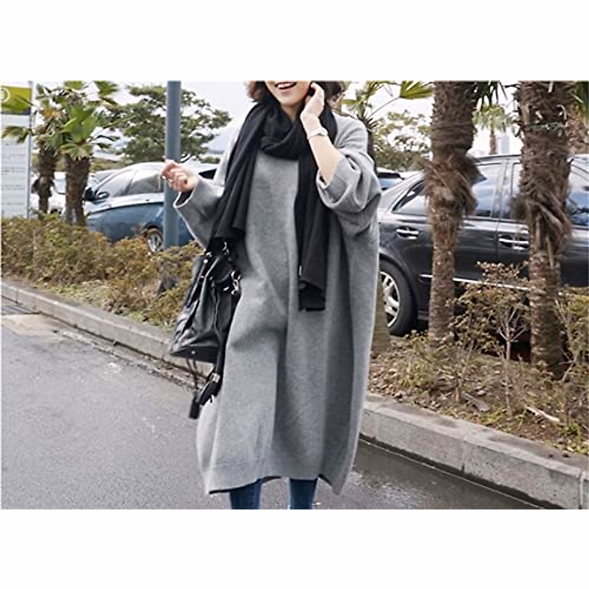 KHIRY Women Pullover Sweaters Classic Long Oversized Loose Crewneck Long Sleeve Solid Jumper Knit Pullover Tops Fall Winter