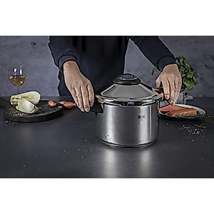 Kuhn Rikon 3762 Duromatic Top Stainless Steel Pressure Cooker with Side Grips, 6 Litre / 24 cm