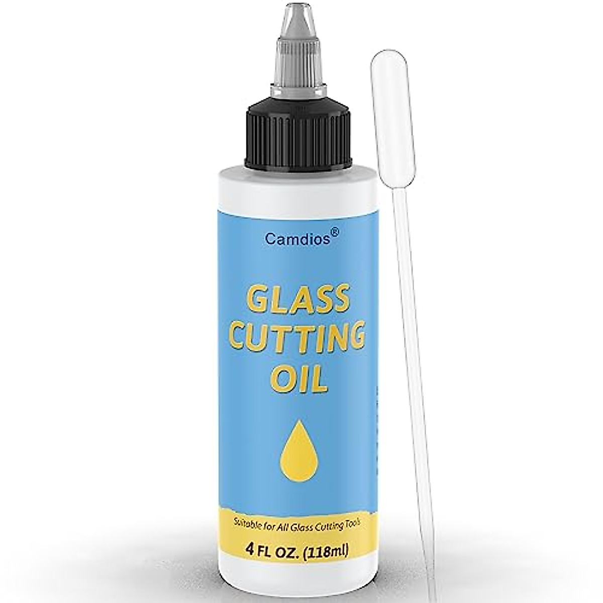 Glass Cutting Oil with Precision Application Top, Suitable for an Array of Glass Cutter and Glass Cutting Tools, 4 oz Premium Glass Cutting Oil for Glass Cutters/Tiles/Mirrors/Mosaic - by Camdios