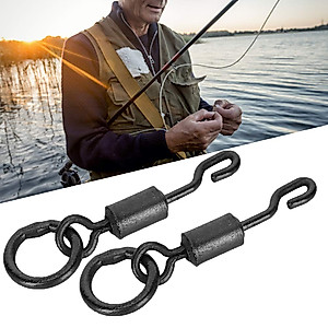 ZPSHYD 60pcs Fishing Swivel, Spinner Swivels Connector Single Hook Barrel Swivels with Snap Fishing Tackle Accessories