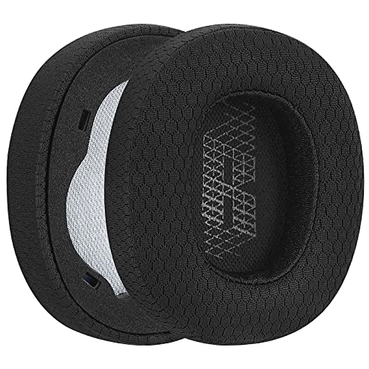 Geekria Comfort Mesh Fabric Replacement Ear Pads for JBL Live 650 BTNC, Lifestyle E65BTNC, Duet NC, Live 660 BTNC Headphones Ear Cushions, Headset Earpads, Ear Cups Cover Repair Parts (Black)