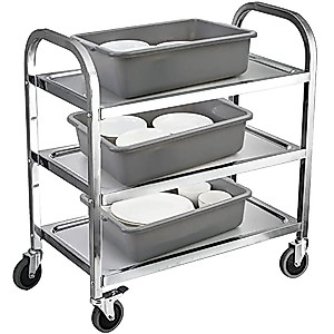 Jandson 22 L Commercial Bus Tubs, 4 Pack Utility Bus Box, Grey, F