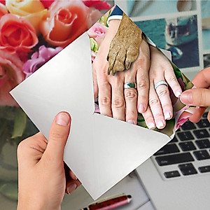 NobleWorks Funny Wedding Congratulations Greeting Card with 5 x 7 Inch Envelope (1 Card) Congrats, Man, Woman - Thank You Hands And Dog Paw 9027