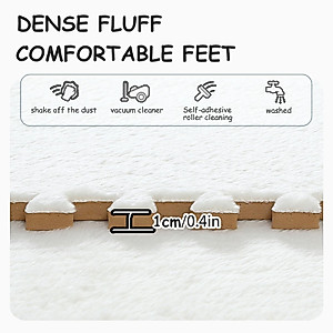 12"X12" X0.4" Thickened Interlocking Carpet Tiles Plush Foam Floor Mats,DIY Cuttable Square Foam Puzzle Play Area Rug,Soft Anti-Slip Climbing Mats (Size:10pcs,Color:White + light coffee + dark coffee)