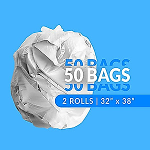 [Made in USA] Reli. 33 Gallon Trash Bags (50 Bags) | Clear Trash Bags | Recycling Bags | Plastic Trash Bags 30+ Gallon (32 Gal - 33 Gal) | Large Garbage Bags/Can Liners, Heavy Duty 33 Gal | SuperValue