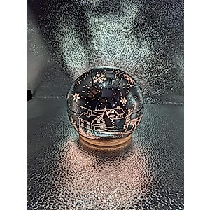 Christmas Decor Lovely Reindeer Sled Snow Globe – 4.7 x 5.1 Inches