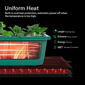 VIVOSUN 6-Pack Seed Starter Trays, 72-Cell Seed Starter Kit with Humidity Dome, and 6-Pack Seed Starter Trays with 10"x20.75" Seedling Heat Mat, Self-Adjusting Dual Digital Display Temperature Control