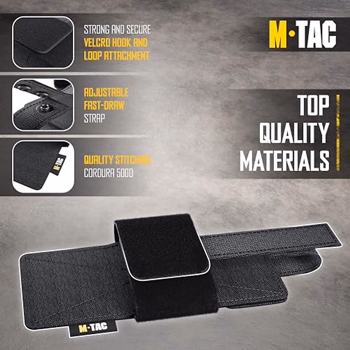 M-Tac Gun Holster for Concealed Carry - CCW Pistol Holster - Concealed Carry Holster for Men and Women with a Fix (Black)