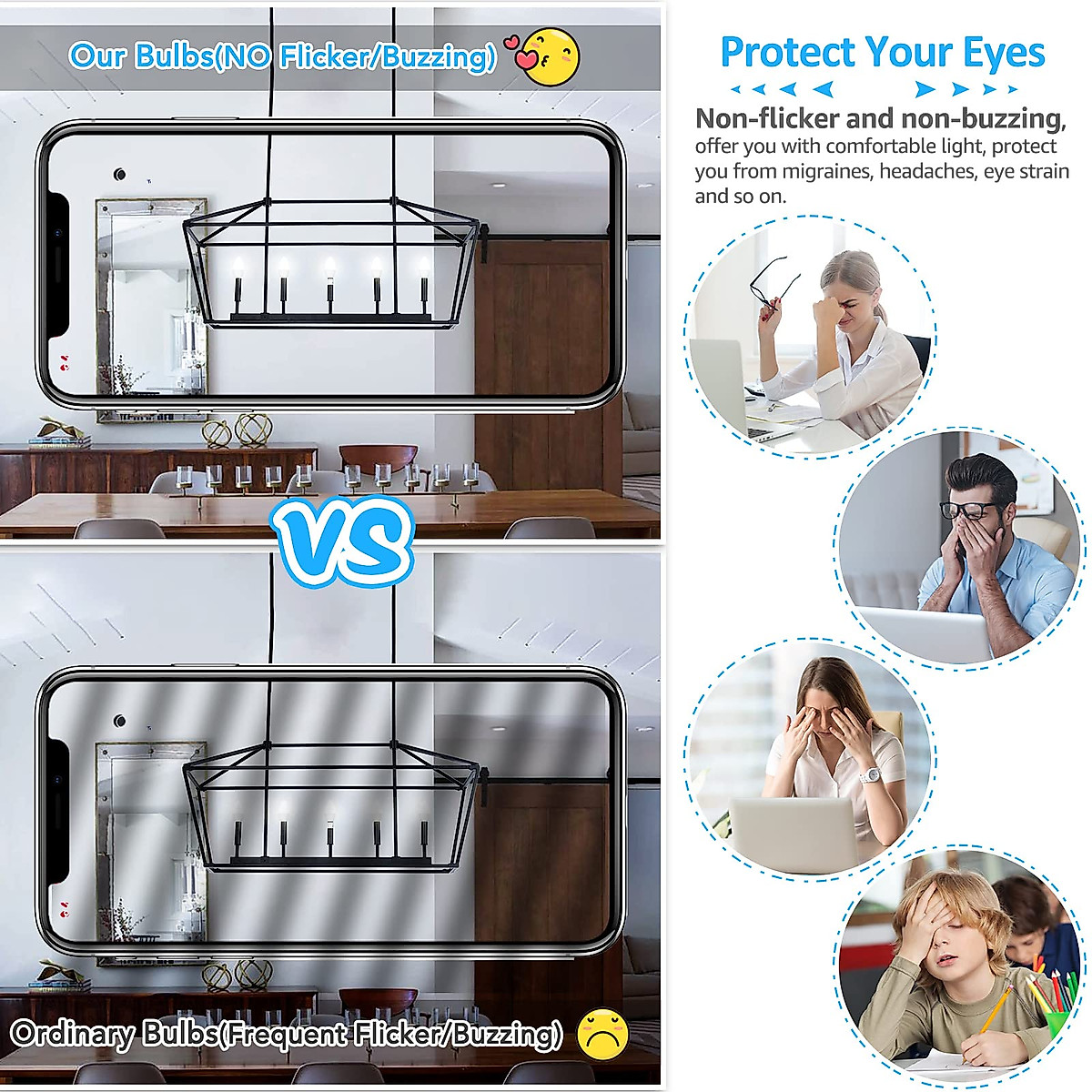 MAXvolador E12 LED Candelabra Light Bulbs 60W Equivalent, Daylight White 5000K 600 Lumen Chandelier Bulb, 6W B11 Candle Base, Non-Dimmable, Pack of 6