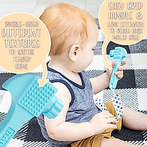 BABYGUM Teething Toys for Babies 0-6 Months 6-12 Months, BPA-Free Silicone, Soft Textures, Molar Teether, Easy to Hold, Easy to Clean and Freeze