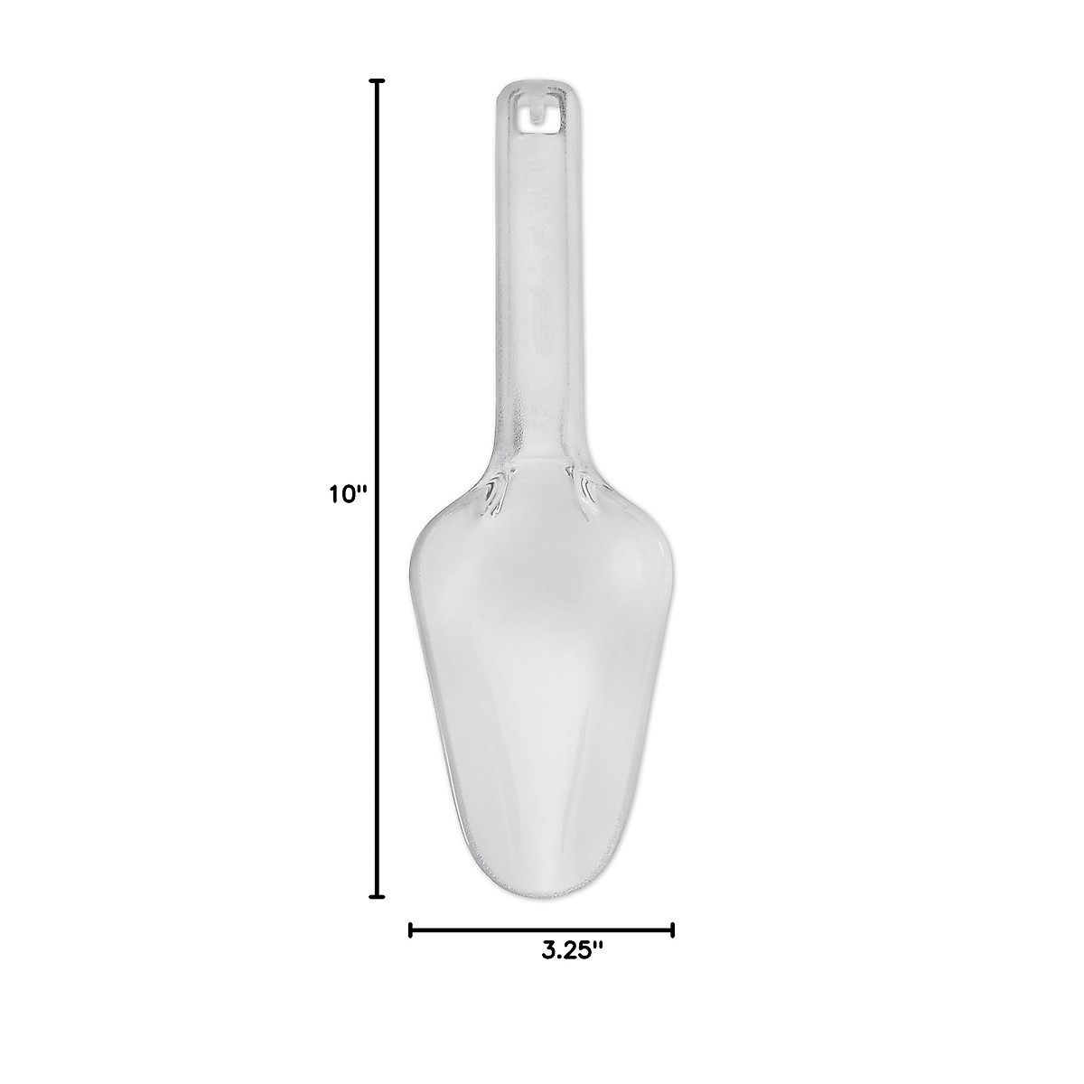 Rubbermaid Commercial Products Plastic Utility Ice Scooper, 6-ounce, Clear, Dishwasher Safe Kitchen Scoop for Weddings/Bar/Ice Bucket/Kitchen/Popcorn