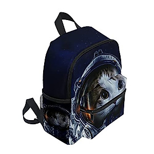 UMIRIKO Cute Kid's Toddler Backpack Astronaut Cat Space Nasa Schoolbag for Boys Girls,Kindergarten Children Bag Preschool Bag with Chest Clip 2021323