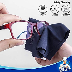 MR.SIGA Premium Microfiber Cleaning Cloths for Lens, Eyeglasses, Screens, Tablets, Glasses, 6 Pack, 6 x 7 inches (15 x 18 cm)