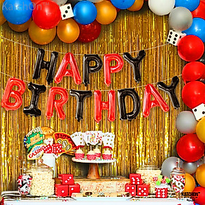 KatchOn, Red and Black Happy Birthday Banner - 16 Inch | Red and Black Birthday Decorations | Red and Black Happy Birthday Balloons Letters for Red And Black Party Decor | Happy Birthday Decorations