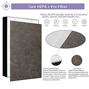 TIMISONL Replacement HEPA + Pre-Filter(2678) and Activated Carbon Filter(2677) for Bissell Air220 and Air320 Air Purifier (1 Set)