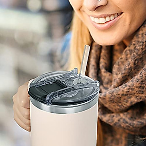 SOOZELEN 40oz Tumbler with Handle & Straw Lid, Insulated Travel Mug, Double Walled Keeps Drinks Cold & Heat for Long Time（Rose Quartz）