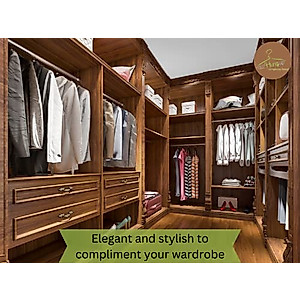 Premiere Luxe Wood Hangers - Heavy Duty Premium Wood Hangers with Velvet Flocking for Coats, Suits, and Jackets - Non Slip, Slim and Space Saving Hanger (Black with Black Velvet, 6 Pack)