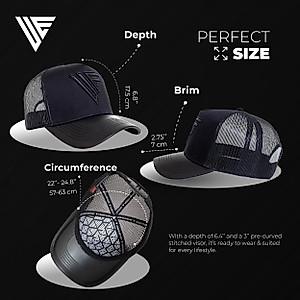 Urban Effort Mesh Back Cap - for Men Baseball Hat 5-Panel Trucker Hat Snapback Closure for Outdoors (Trucker Hat, Black)