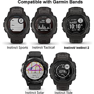 Sport Band Compatible with Garmin Instinct/Instinct 2, Silicone Adjustable Replacement Watch Band Strap for Garmin Instinct 2 Solar/Tide/Tactical (White)