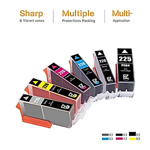 E-Z Ink (TM Compatible Ink Cartridge Replacement for Canon PGI-225 CLI-226 to use with MG6220 MG6120 MG8220 MG8120 MG8120B (3 Gray, 3 Large Black, 3 Small Black, 3 Cyan, 3 Magenta, 3 Yellow) 18 Pack
