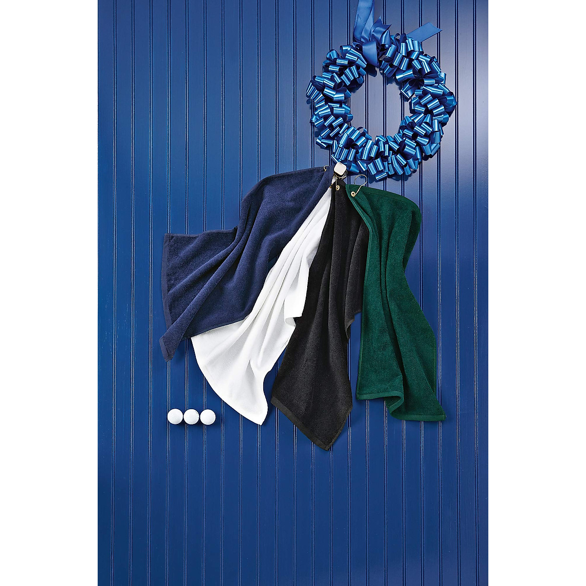 Printualist Personalized Tennis Towel with Carabiner Hook - Custom Design & Your Embroidered Name - 16"x26", Navy, Absorbent Cotton Terry Velour Fabric