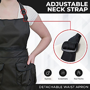 CHARLENE Courtney Convertible Zip Apron #9044 (Black)