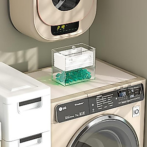 popbricks Acrylic Dryer Sheet Holder Box, Laundry Pod Container Dispenser, Laundry Room Organization and Storage