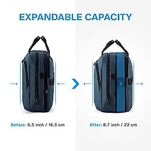 BAGSMART 17.3 Inch Laptop Bag, Expandable Computer Bag Laptop Briefcase Men Women,Laptop Shoulder Bag,Work Bag Business Travel Office, Dark Blue