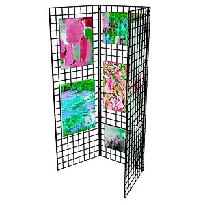 Only Hangers - Commercial Grade Gridwall Art Display Panels - Z Unit Includes Three 2' X 6' Panels