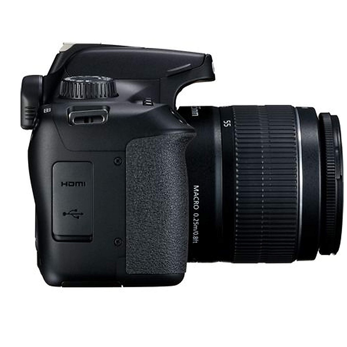 Canon Rebel T100 / EOS 4000D DSLR Camera w/EF-S 18-55mm F/3.5-5.6 Zoom Lens + 64GB Memory, Filters + Macro + 2X Lens, Case, Tripod, Flash, and More (36pc Bundle) (Renewed)