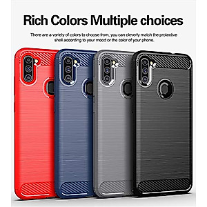 Galaxy A11 case,Samsung A11 case,with HD Screen Protector,MAIKEZI Soft TPU Slim Fashion Non-Slip Protective Phone Case Cover for Samsung Galaxy A11(Black Brushed TPU)