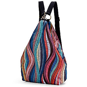 Premium Backpack Purse for Women,Anti-theft Bohemia Style Casual Daypack Vintage Rucksack,Small Shoulder Bags for Work Office Travel