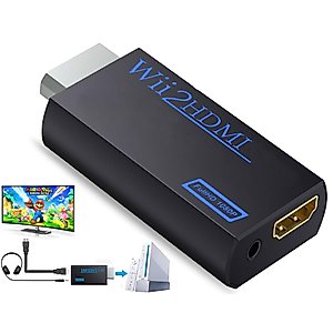 sartyee Wii Hdmi Converter Adapter, Wii 2 to Hdmi 1080P Connector Output Video 3.5mm Audio - Supports All Wii Display Modes, Black