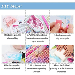 Hestarcul 5D Diamond Painting Kit,Diamond Art Kits for Adults Round Full Drill,Paint with Diamonds for Gift,Wall Décor