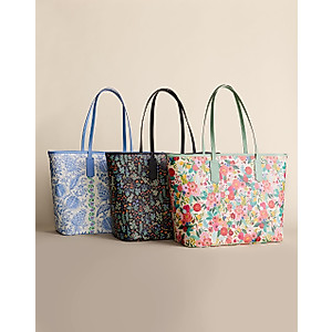 RIFLE PAPER CO. Everyday Tote Bag | for Beach, Gym, Travel and More, Shoulder Bag for Women, Adjustable Snap Tab Closure, 8" Interior Slip Pocket (19" L × 6" W × 12" H), Garden Party