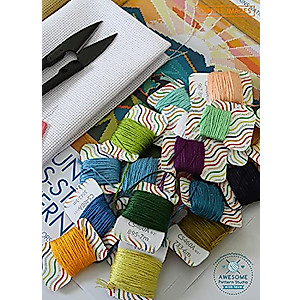 Mandala Hummingbird K309 Counted Cross Stitch KIT#2. Threads, Needles, Fabric, Clippers, Needle Threader and Printed Pattern Inside. Embroidery Pattern Kit