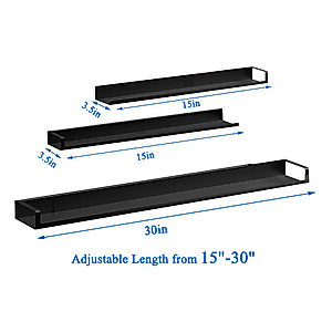 VANGAYH Magnetic Shelf for Stove Top, Shelf Over the Stove Kitchen Magnetic Spice Rack Organizer Storage Adjustable Length from 15"-30" Black